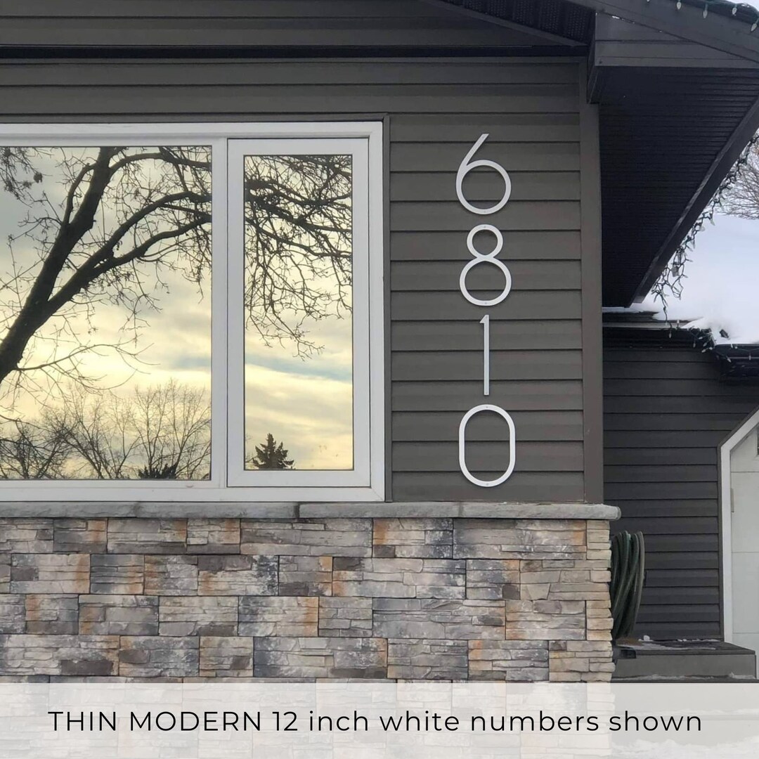 THIN MODERN White House Numbers, 8 Inch, 12 Inch, Front Door Numbers - Etsy