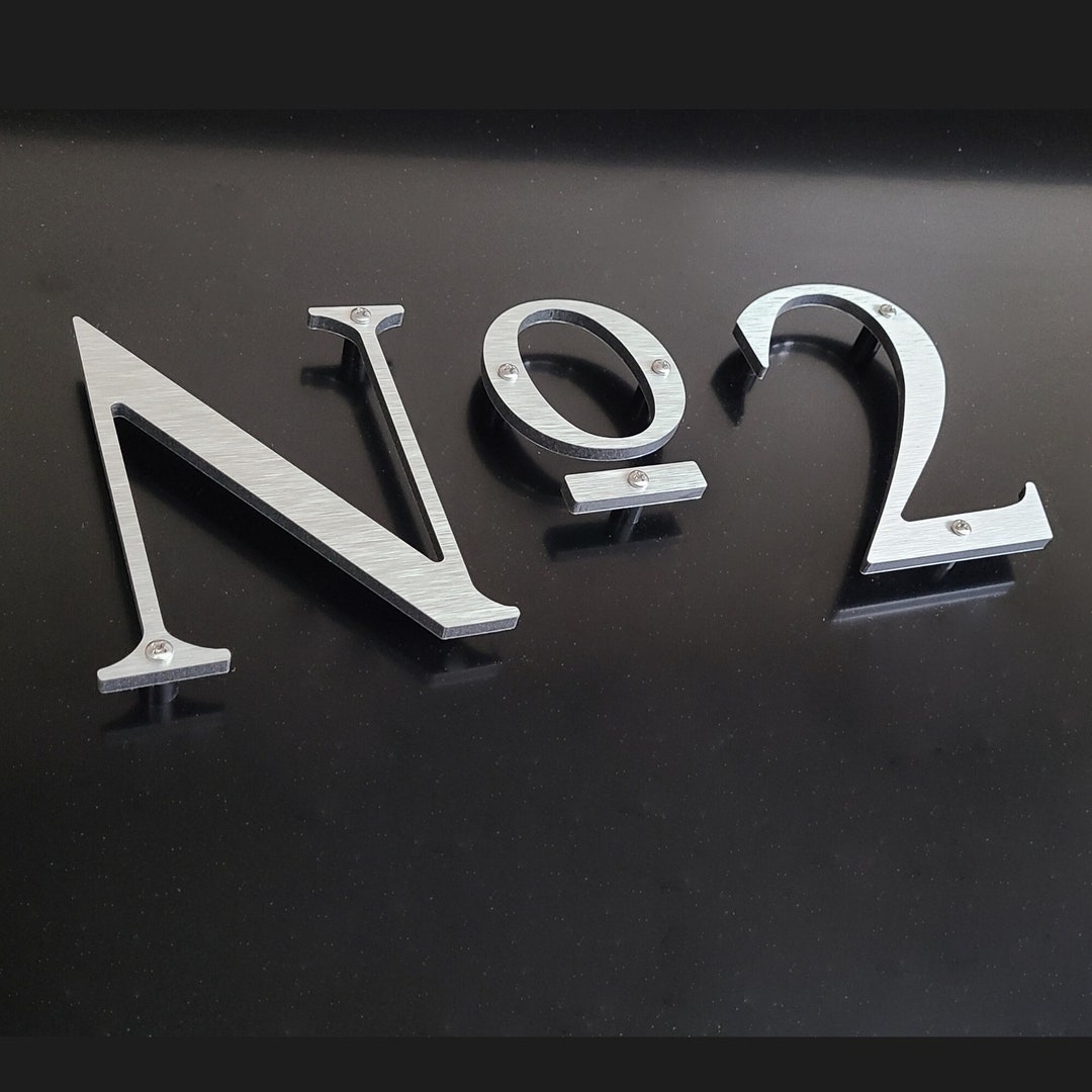 Silver ROMAN SERIF No. Letters for House Number and Address Signs - Etsy