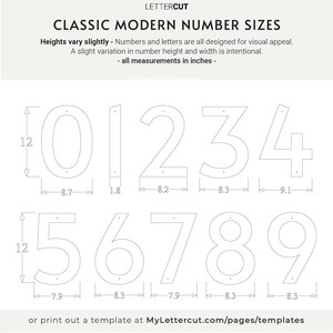 CLASSIC MODERN House Numbers, Black Front Door Numbers, 8 and 12 Inch ...