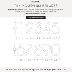 4 Inch THIN MODERN House Numbers and Letters in Black, White or Brushed ...