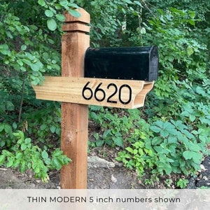 5 Inch THIN MODERN House Numbers and Letters in Matte Black - Etsy