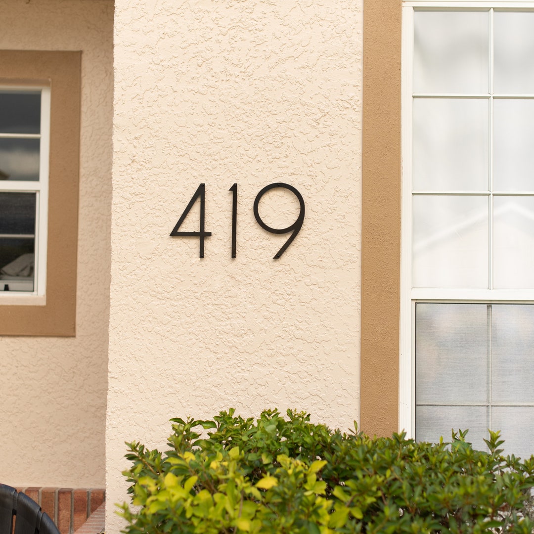 10 Inch Large THIN MODERN House Numbers and Letters in Black, White or ...