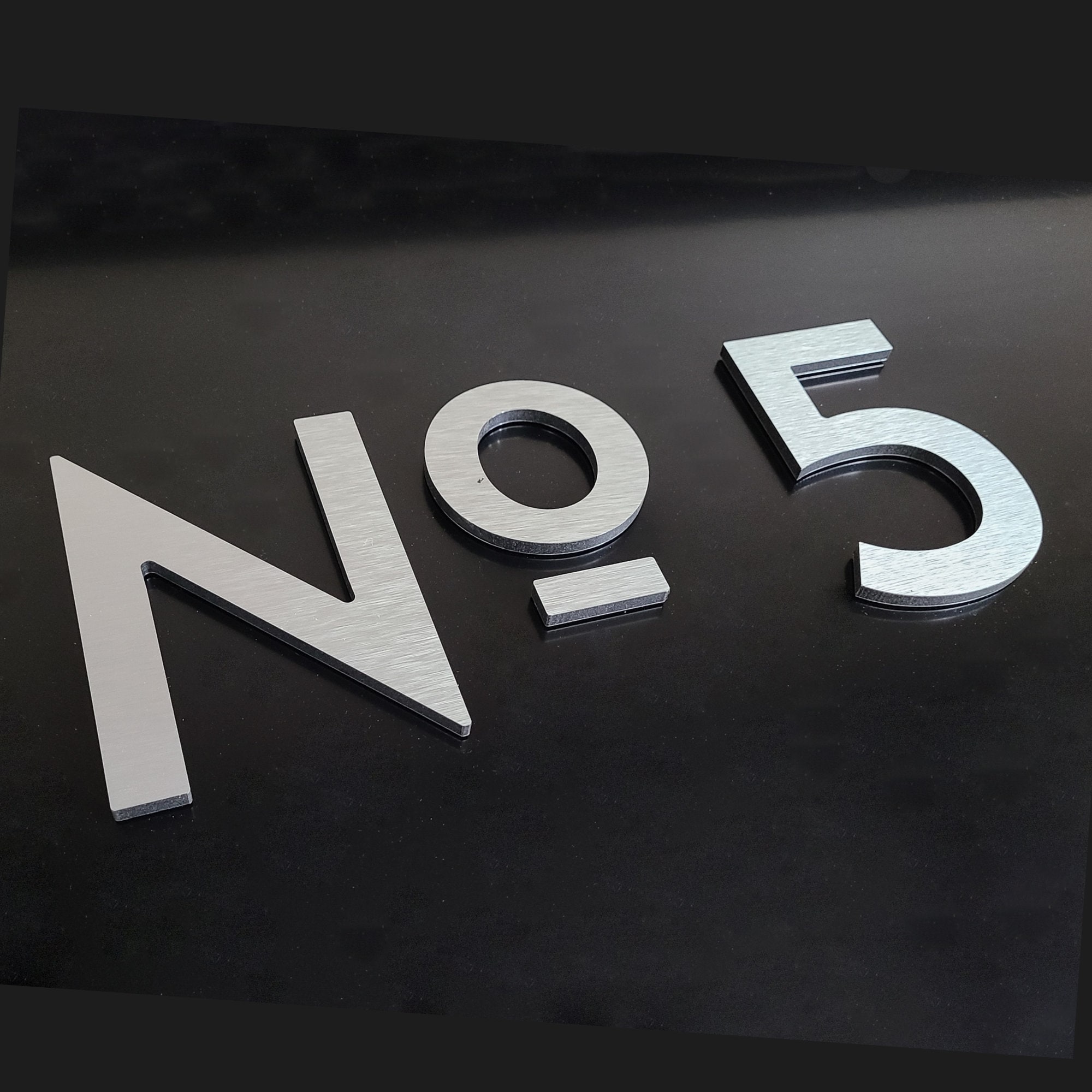 CLASSIC MODERN Brushed Silver No. Letters for Address Signs, House ...