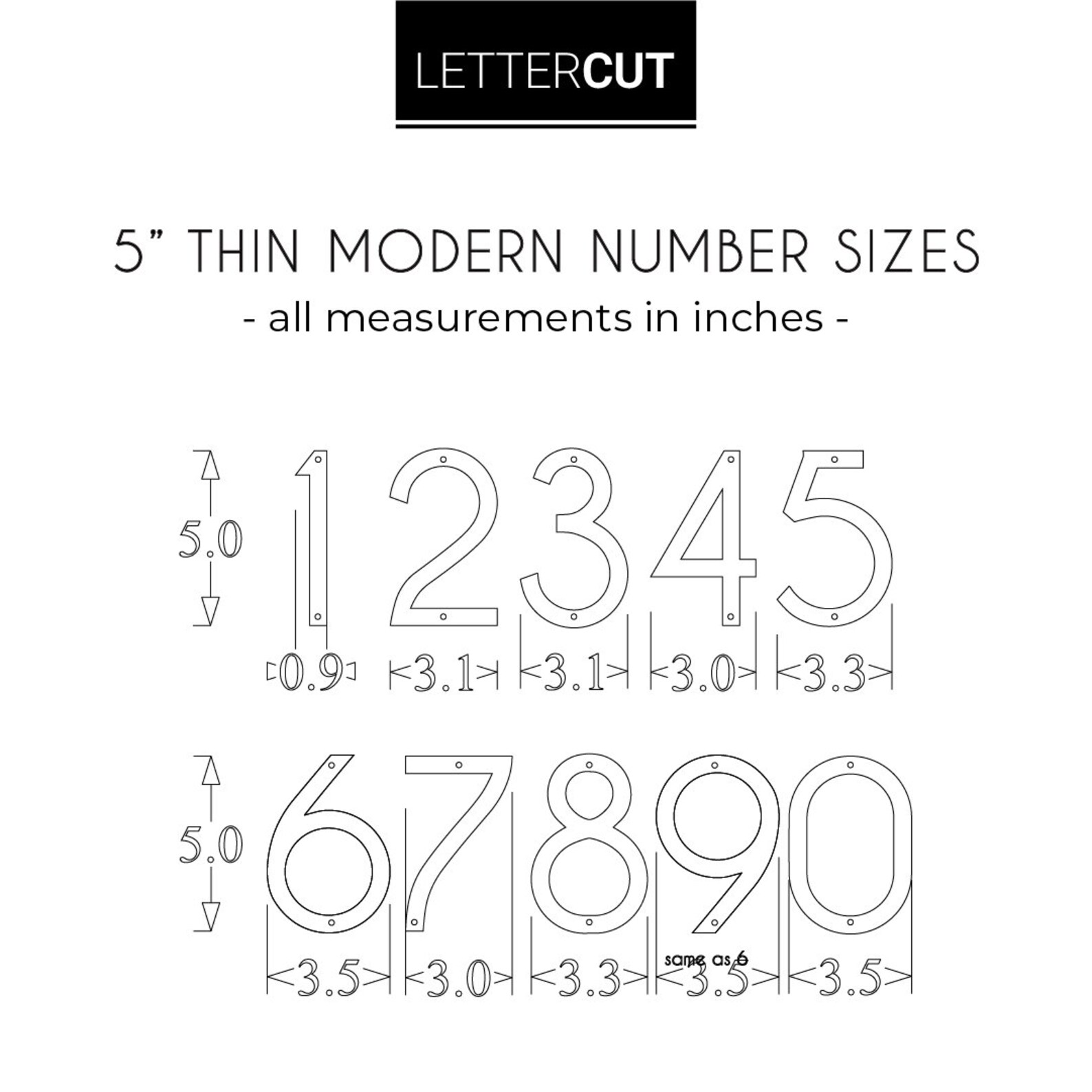 5 Inch THIN MODERN White House Numbers and Letters - Etsy Canada