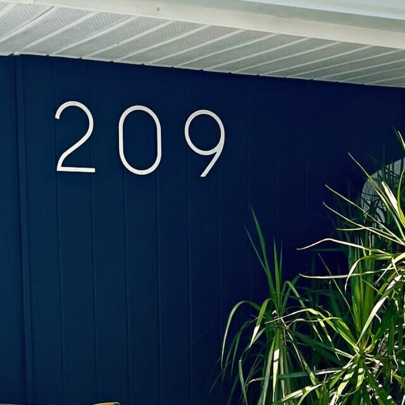 10 Inch Large THIN MODERN House Numbers and Letters in Black, White or ...