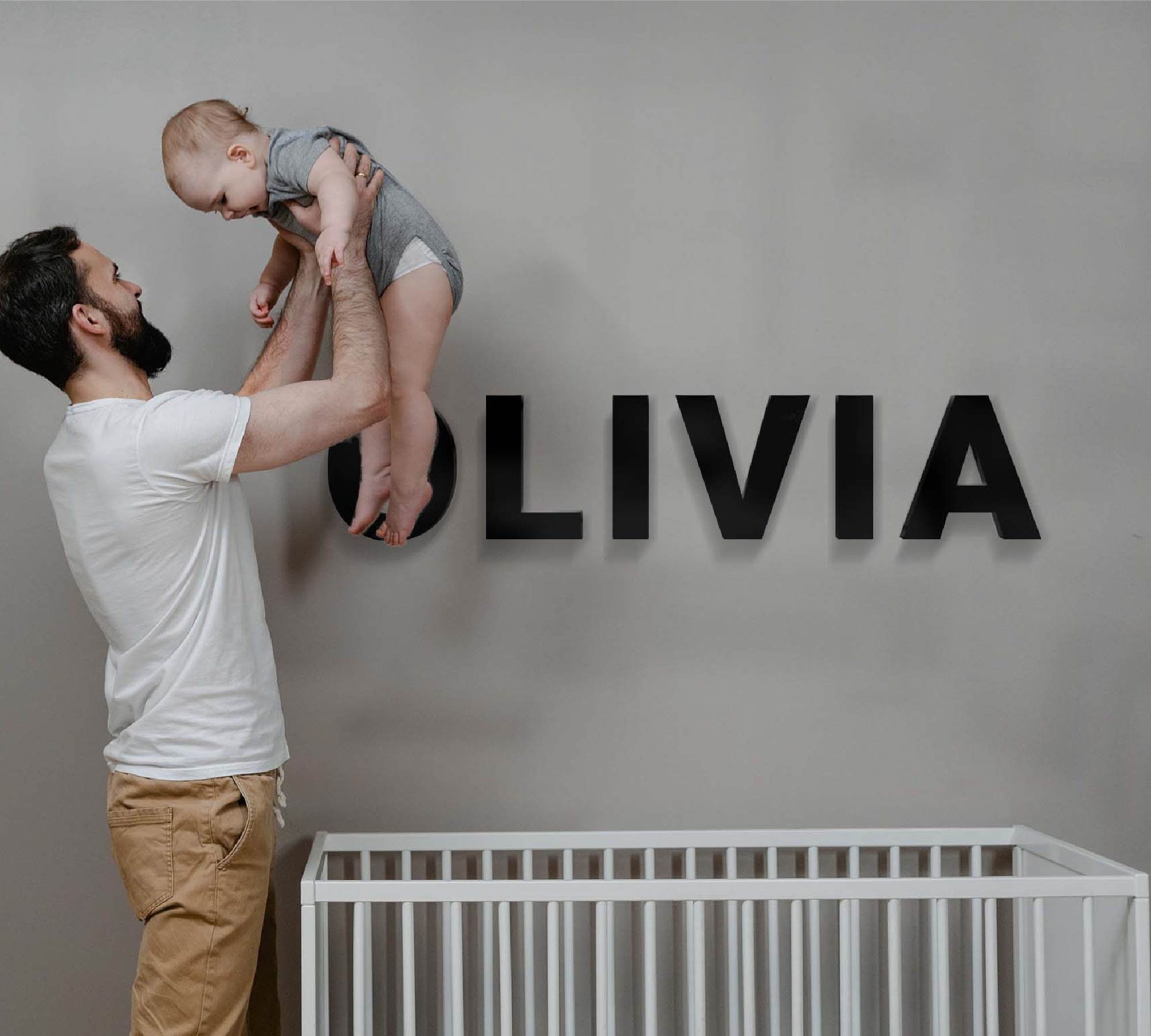 Baby Name Sign Large Wooden Letters for Nursery Decor | Etsy