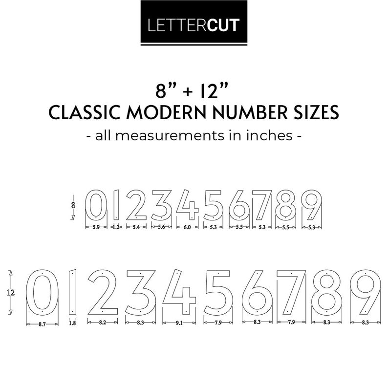 CLASSIC MODERN House Numbers Black Front Door Numbers 8 and - Etsy