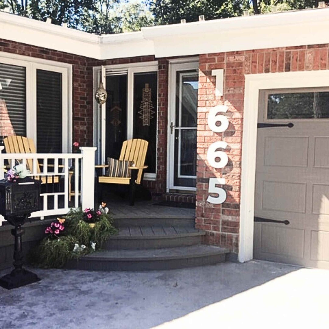 Bold White House Numbers, 8 Inch, 12 Inch, Modern Address Numbers ...