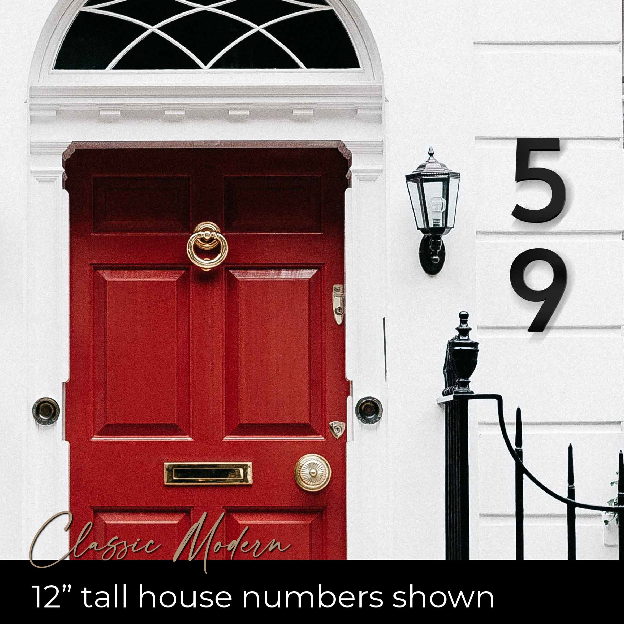 CLASSIC MODERN House Numbers Black Front Door Numbers 8 and - Etsy ...