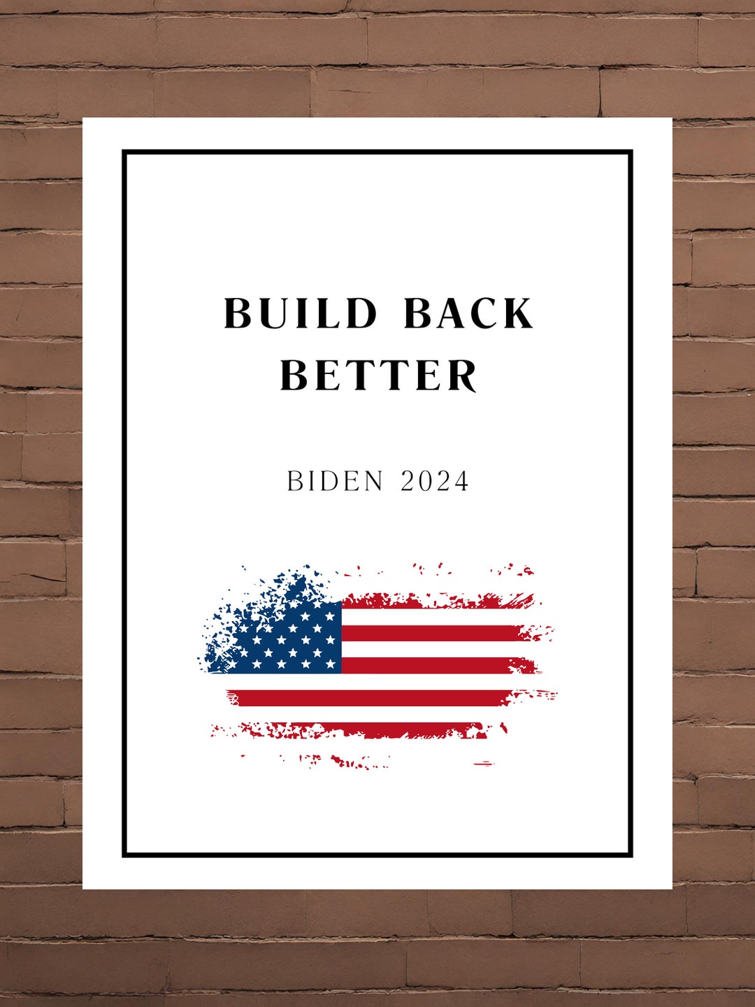 Build Back Better Joe Biden 2024 Wooden Framed Premium Wall Art and ...