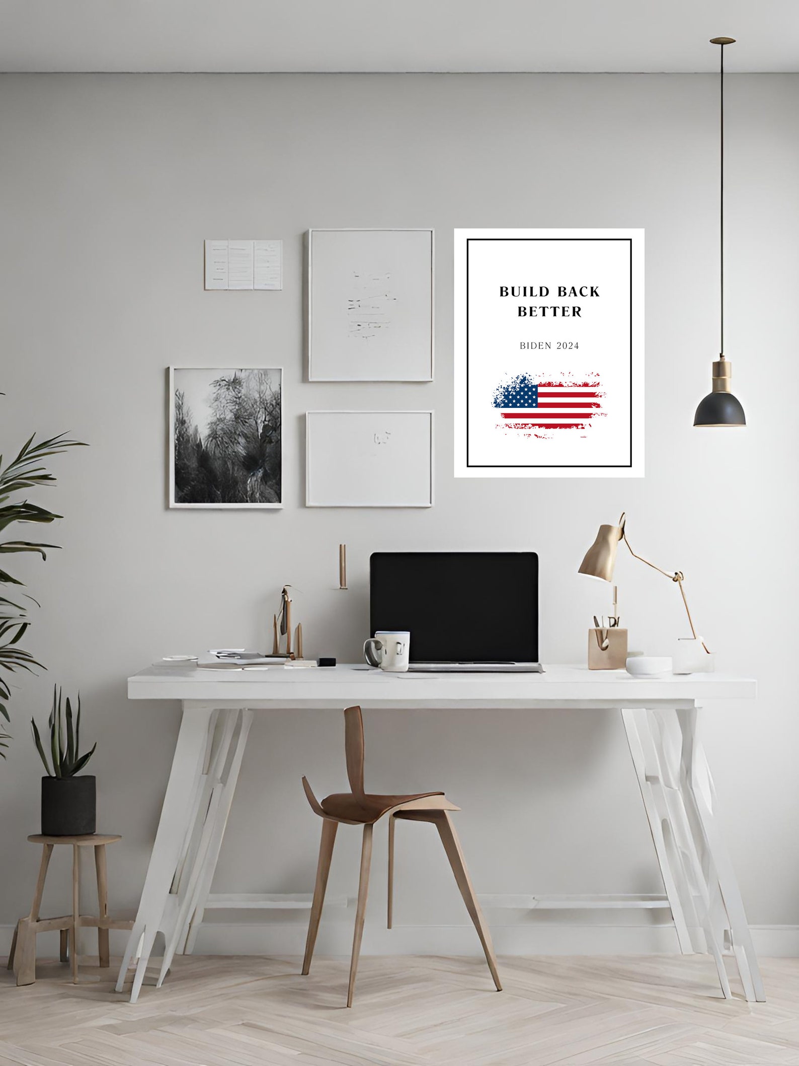 Build Back Better Joe Biden 2024 Wooden Framed Premium Wall Art and ...