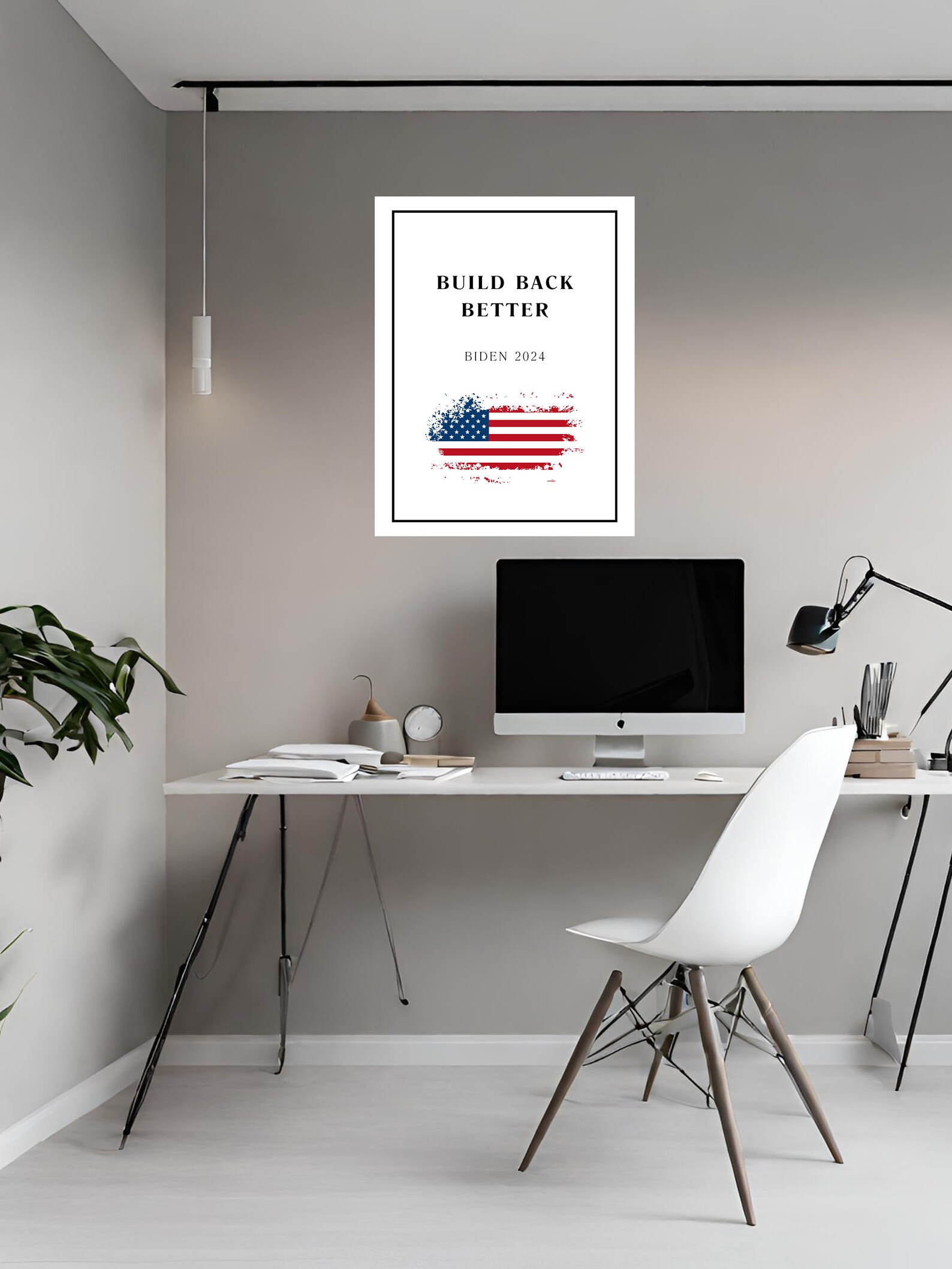 Build Back Better Joe Biden 2024 Wooden Framed Premium Wall Art and ...