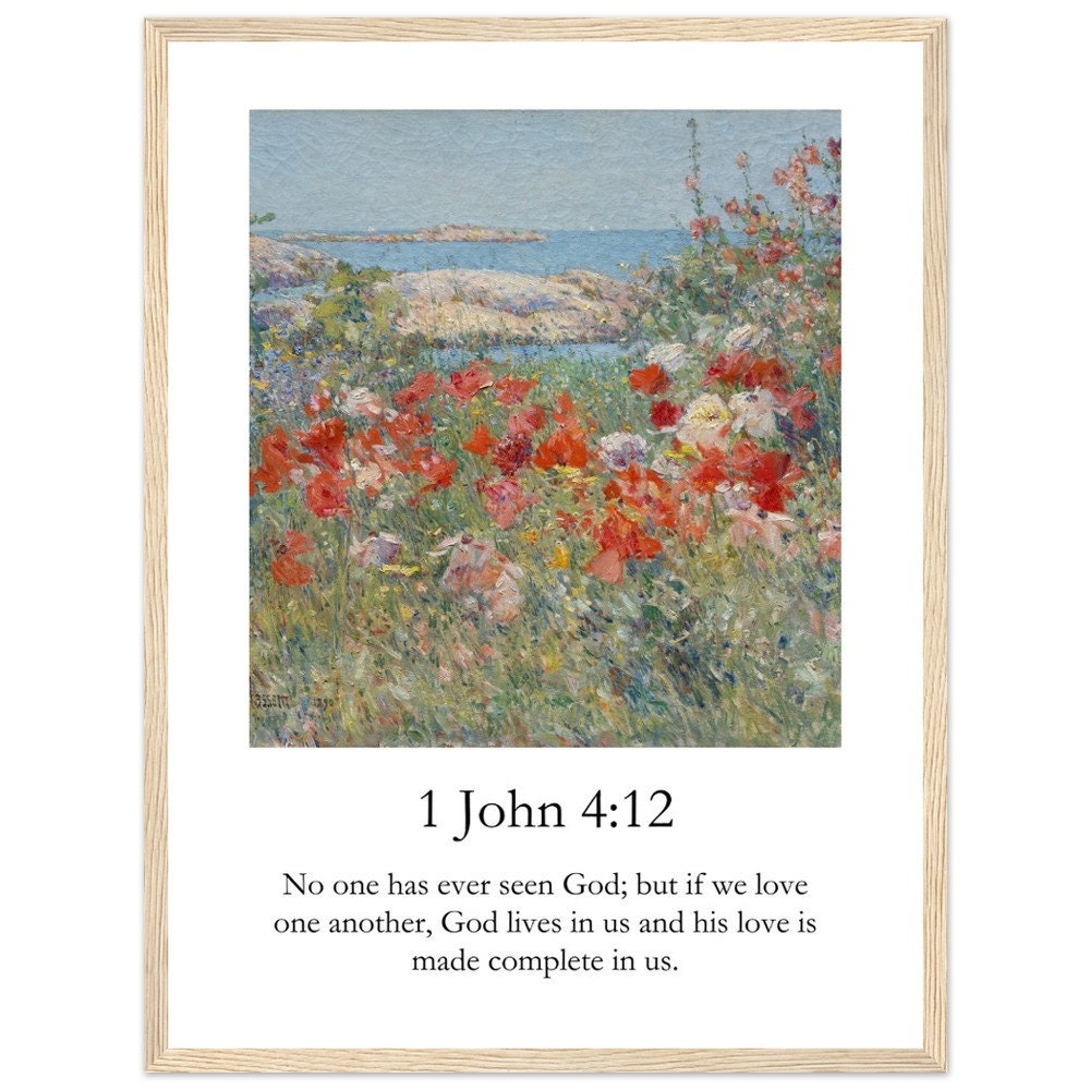 1 John 4:12 Christian Bible Scripture Motivational Wooden Framed ...