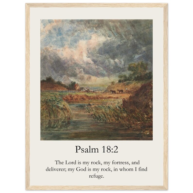 Psalm 18:2 Christian Bible Scripture Motivational Wooden Framed Premium ...