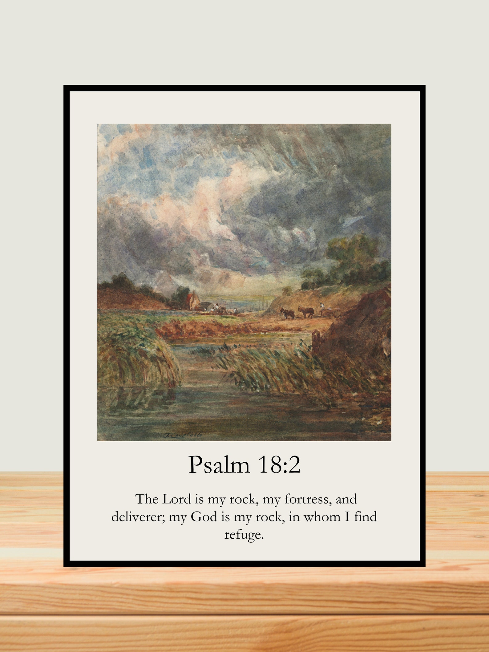 Psalm 18:2 Christian Bible Scripture Motivational Wooden Framed Premium ...