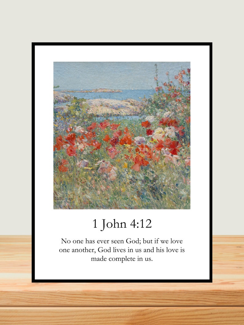 1 John 4:12 Christian Bible Scripture Motivational Wooden Framed ...