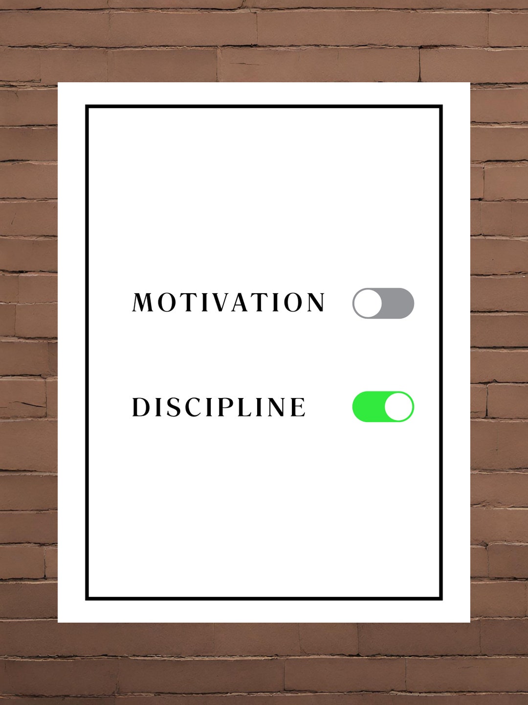 Motivation Vs Discipline Motivational Poster Classic Matte Paper Wooden ...