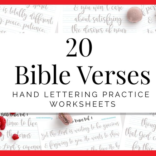 20 Bible Verses Hand Lettering Practice Sheets Calligraphy - Etsy Canada