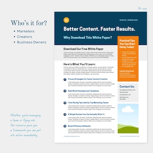 Editable Canva One-pager Template for White Papers for Marketing Sales ...