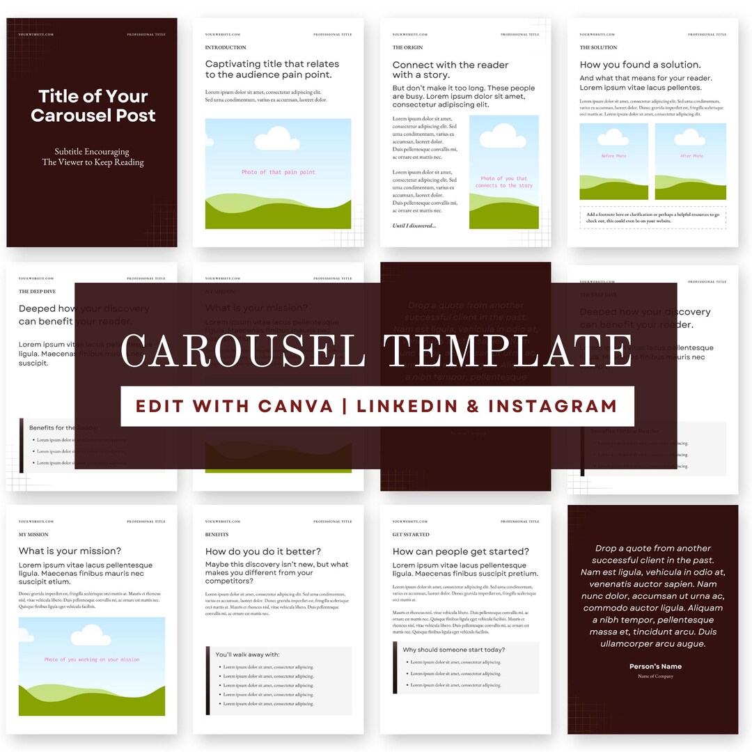 Editable Canva Carousel Template: Storytelling for Linkedin & Instagram ...