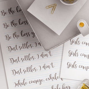Hand Lettering Practice Sheets, Confidence Quotes for Women, Practice ...