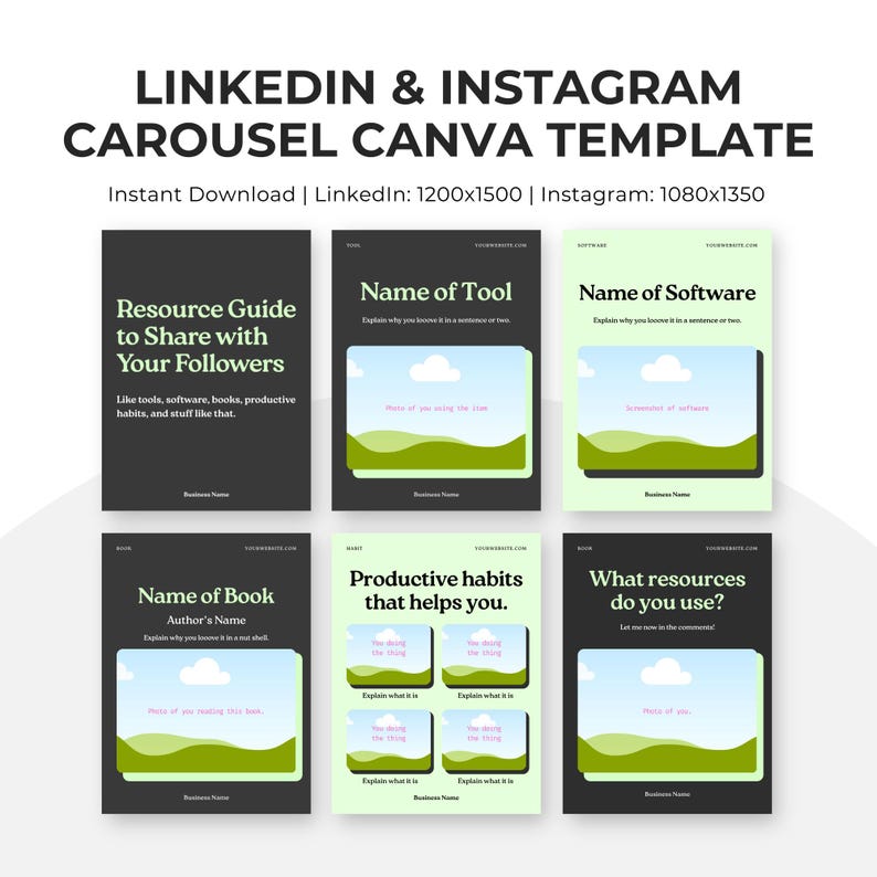 Editable Canva Carousel Template: Storytelling Marketing for Instagram ...