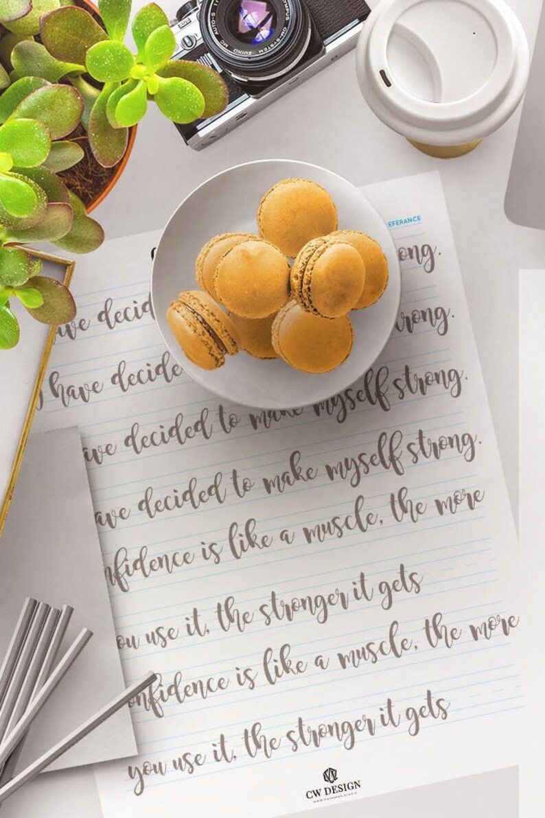 Hand Lettering Practice Sheets Confidence Quotes for Women - Etsy