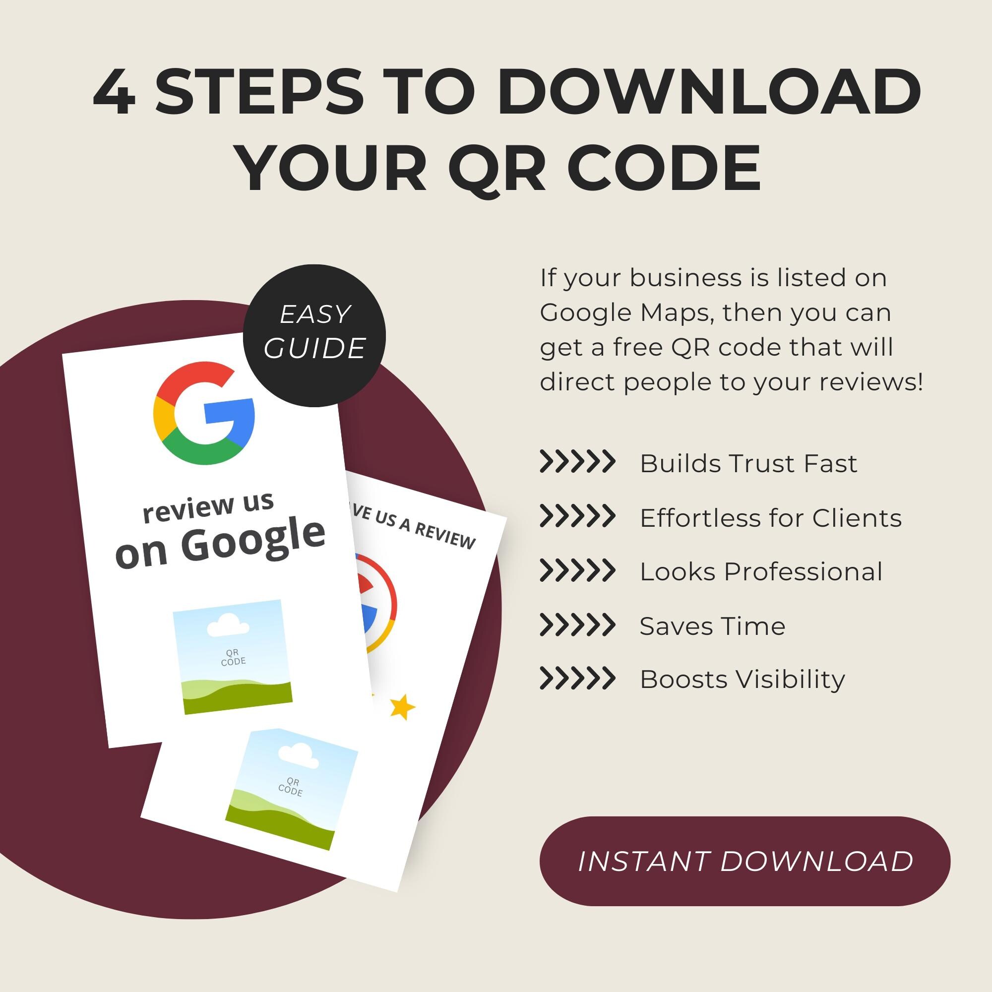 Google Review Sign Template: Minimalist QR Code Request (canva, 4x6 ...