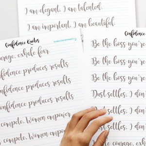 Hand Lettering Practice Sheets, Confidence Quotes for Women, Practice ...