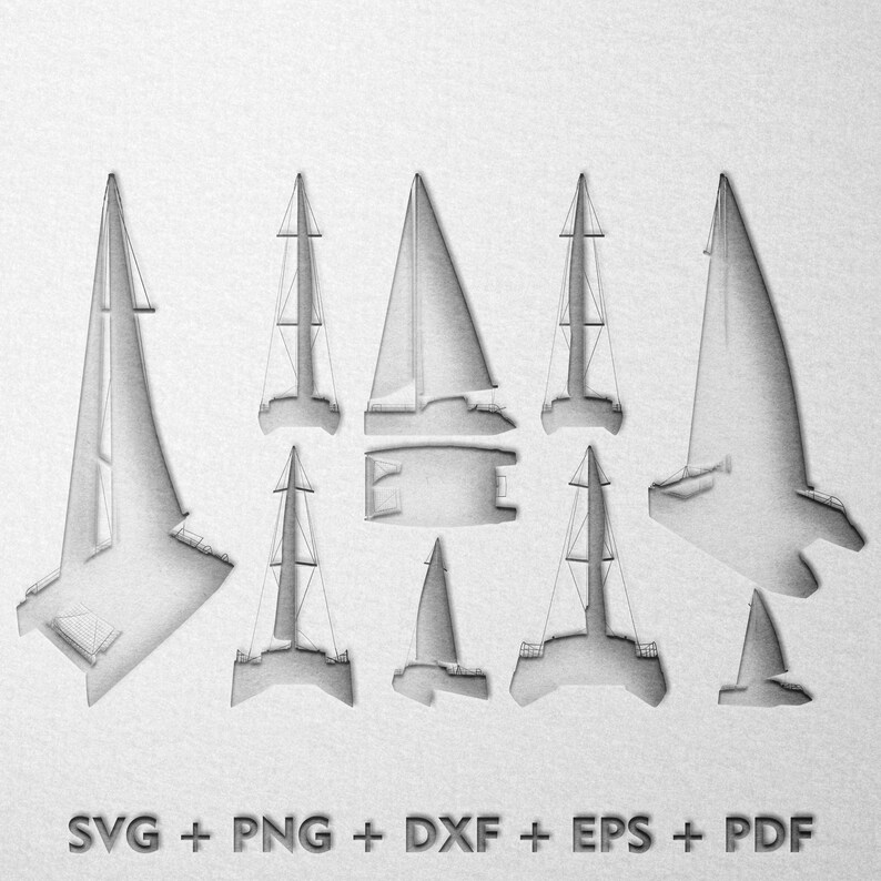 Catamaran SVG Bundle, Catamaran Solid SVG, Catamaran Clipart, Catamaran ...