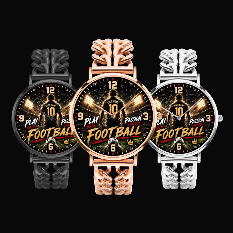 Personalized Football Legend Watch, Custom Name Number, Retro Sports ...