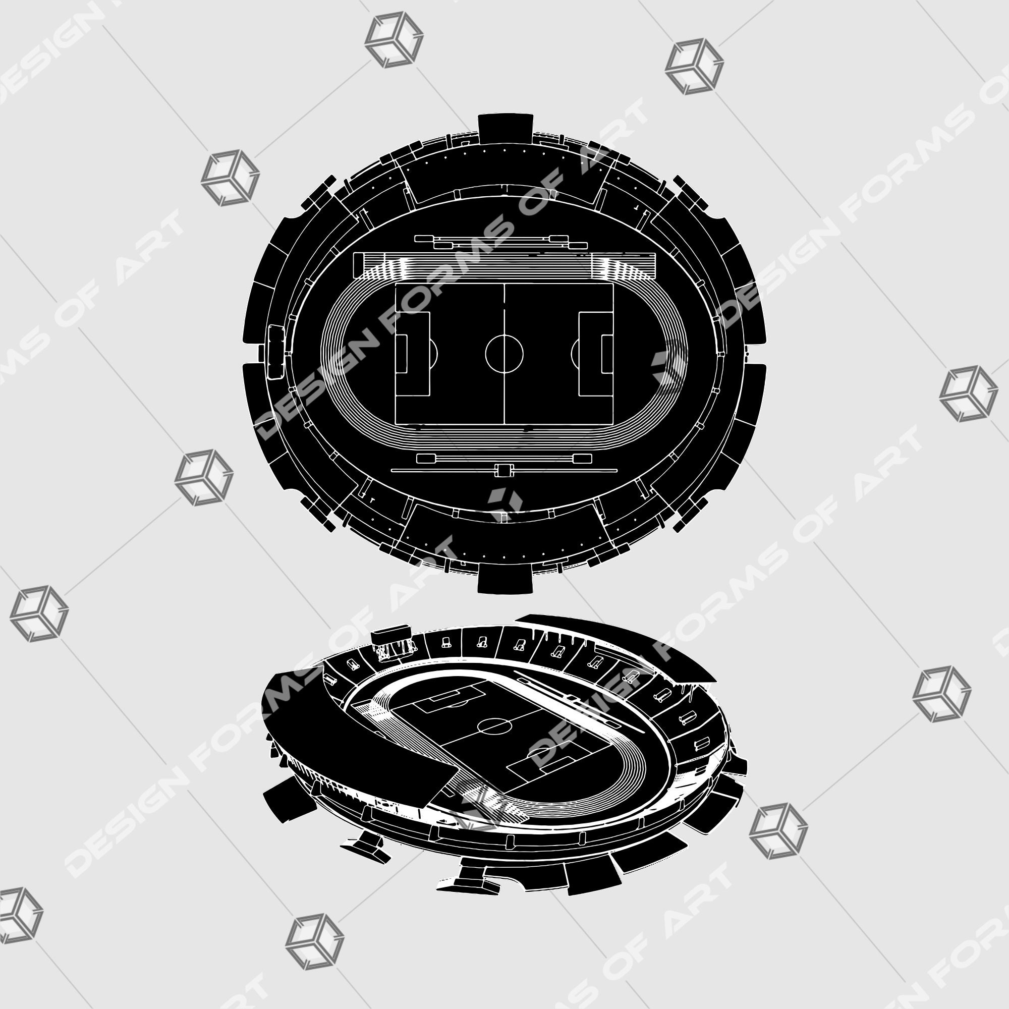 Football Soccer Stadium SVG: Silhouette Vector (digital Download) - Etsy