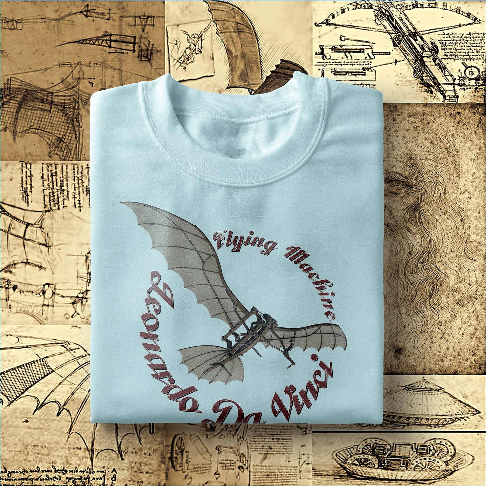 Leonardo Da Vinci Shirt Da Vinci Shirt Da Vinci Flying - Etsy