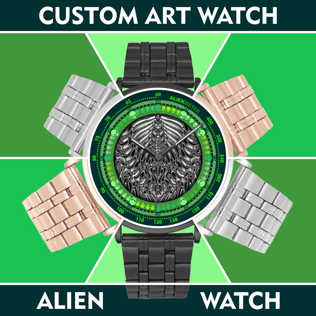 Custom Alien Skeleton Watch Man Watch Man Watches Woman Watches Gift ...