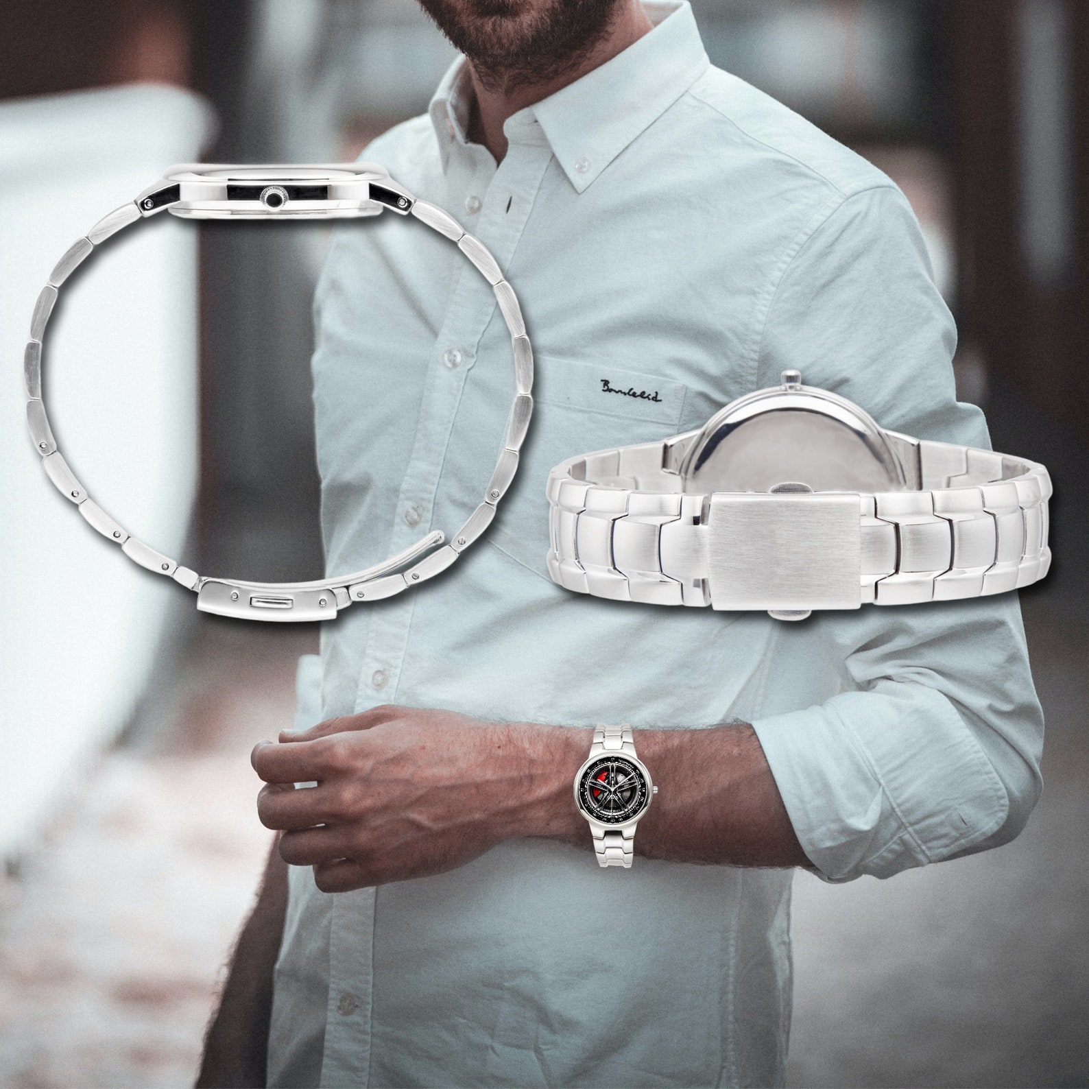 Luxury Car Watch Hollow Out Art Photo Car Wheel Rim Hub Man Watch Man ...