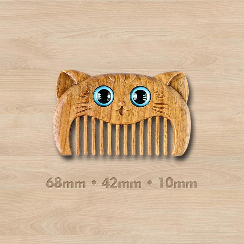 Cute Cat Mini Wooden Comb | Hand Craft Wooden Comb | Children Gift ...