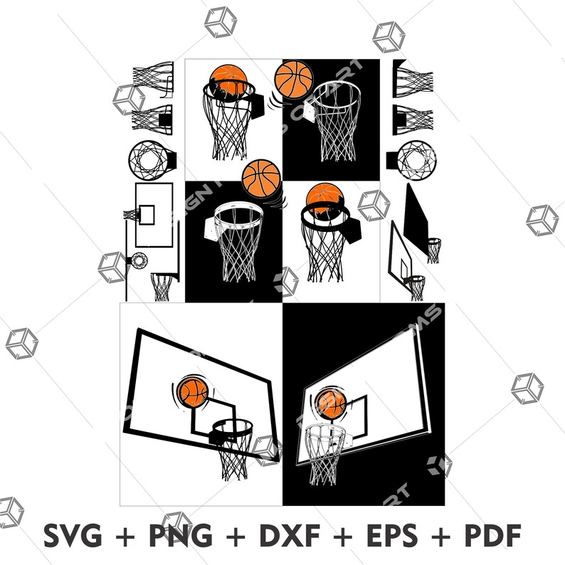 Paquete SVG de baloncesto, paquete PNG de baloncesto, imágenes ...
