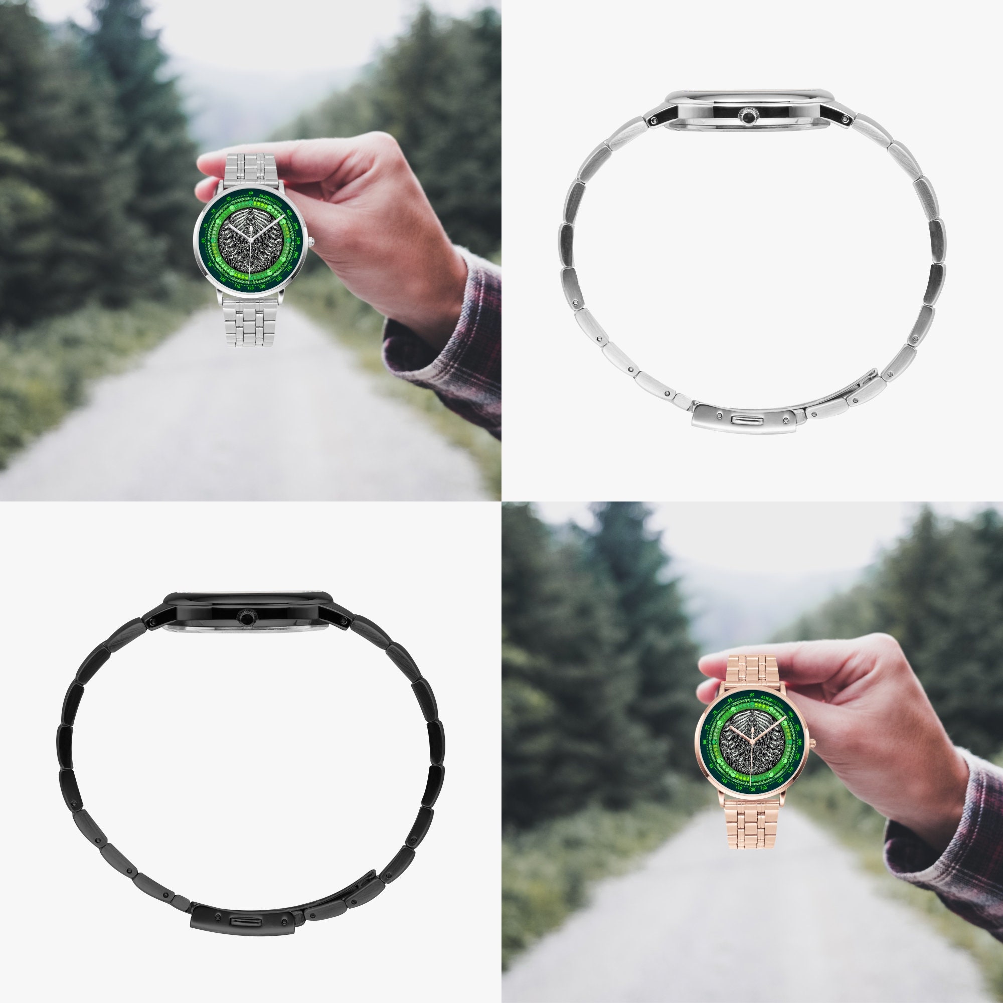 Custom Alien Skeleton Watch Man Watch Man Watches Woman Watches Gift ...