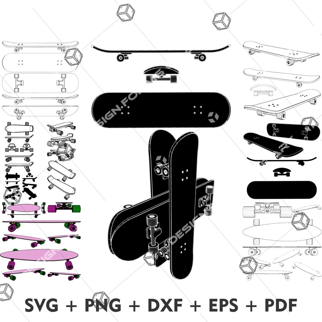 55 Skateboard Bundle SVG, Skateboard Svg, Skateboarding Svg, Skateboard ...