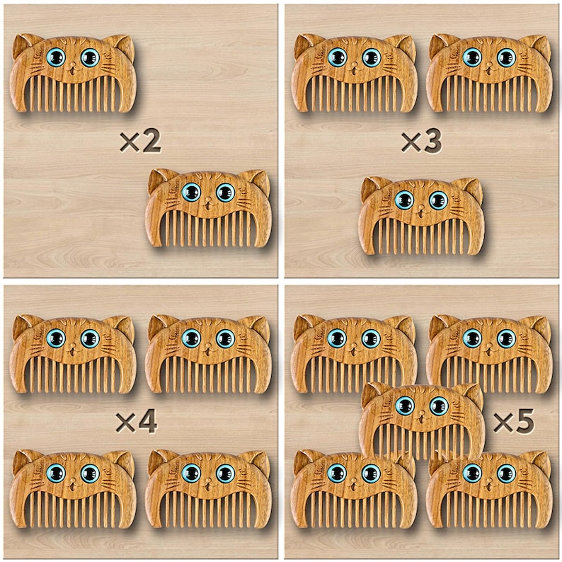 Cute Cat Mini Wooden Comb | Hand Craft Wooden Comb | Children Gift ...