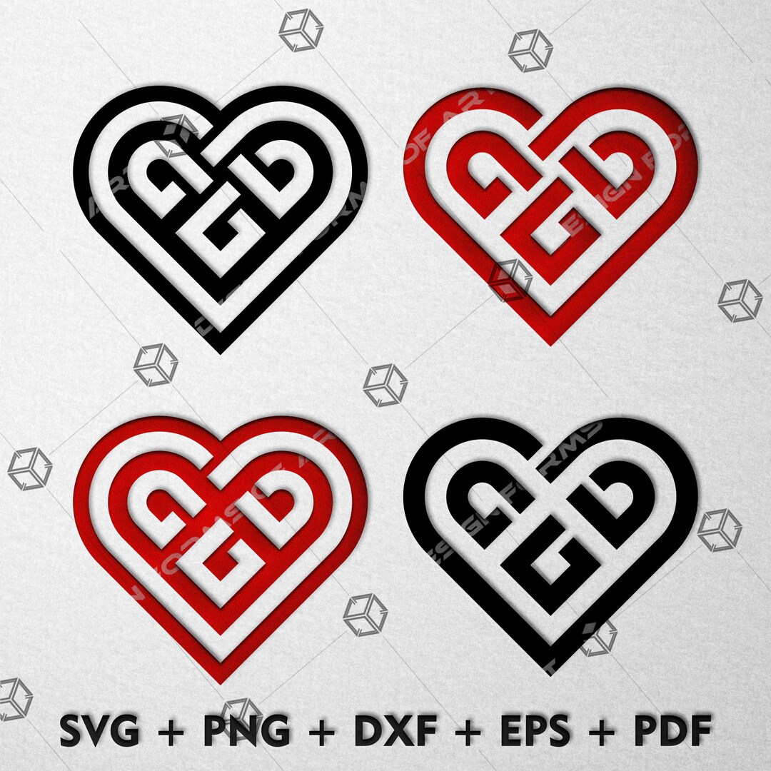 Heart Knot Bundle Svg, Heart Outline Svg, Heart Cut Files, Heart ...