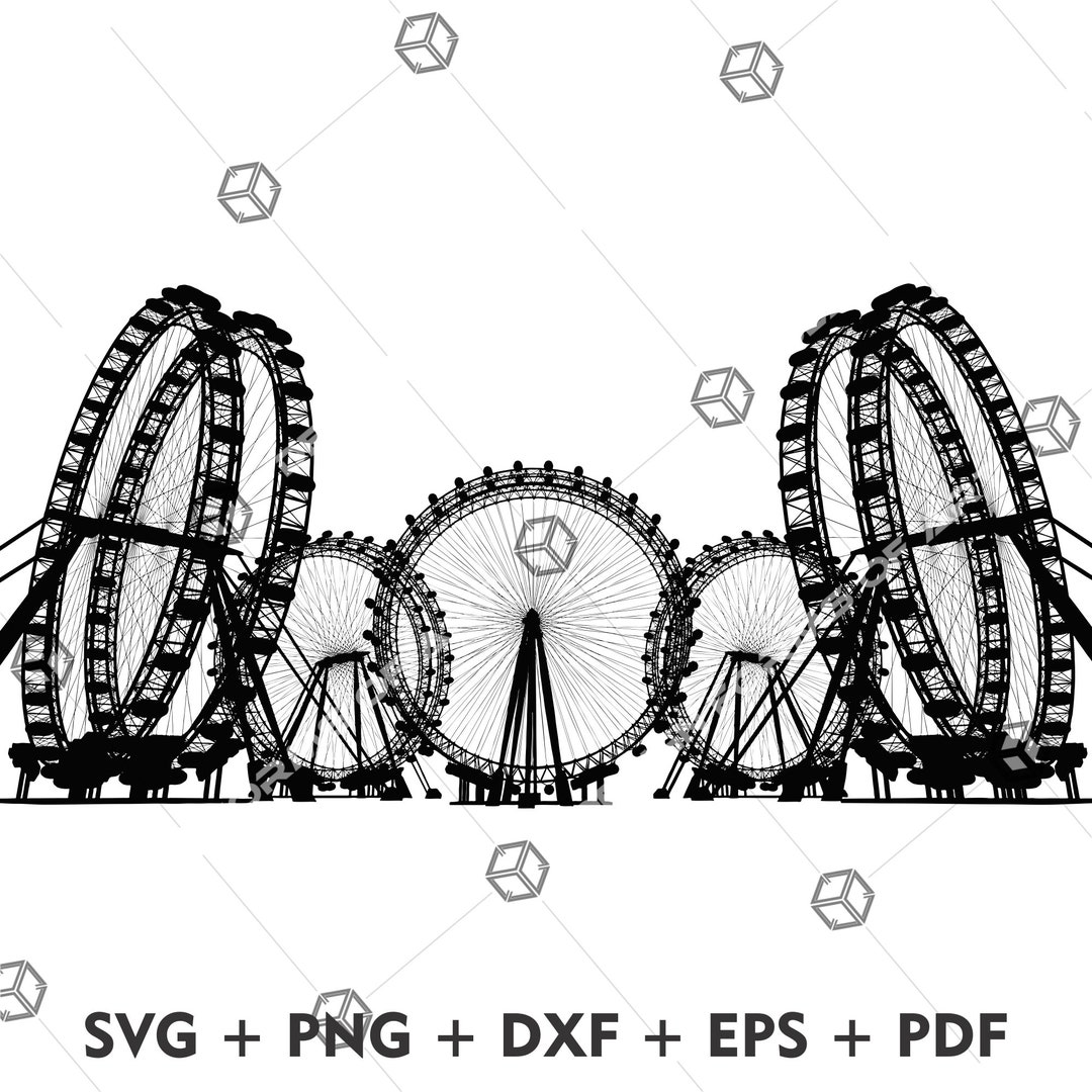 Carousel Ferris Wheel SVG, Ferris Wheel Dxf, Ferris Wheel Png, Ferris ...