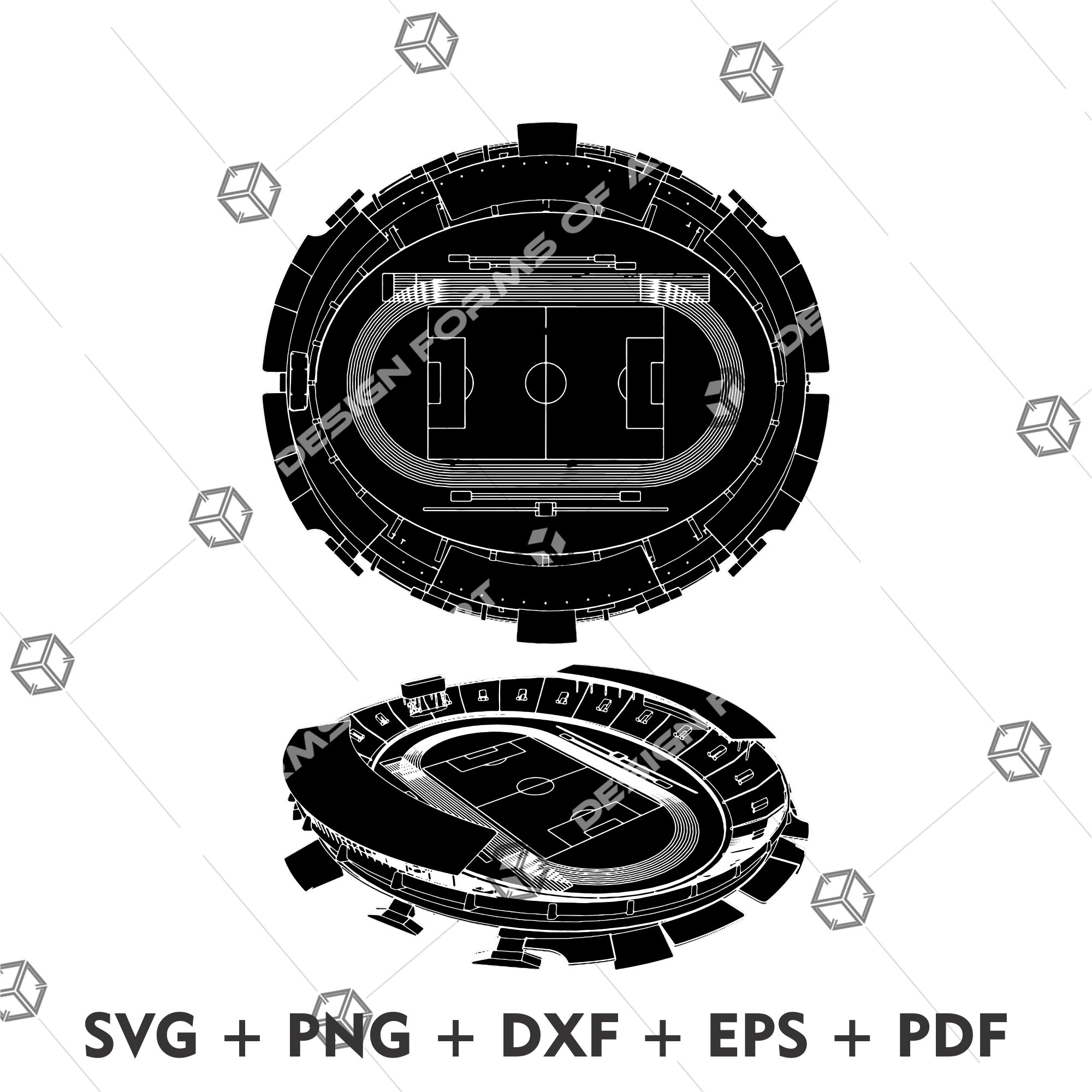 Football Soccer Stadium SVG: Silhouette Vector (digital Download) - Etsy