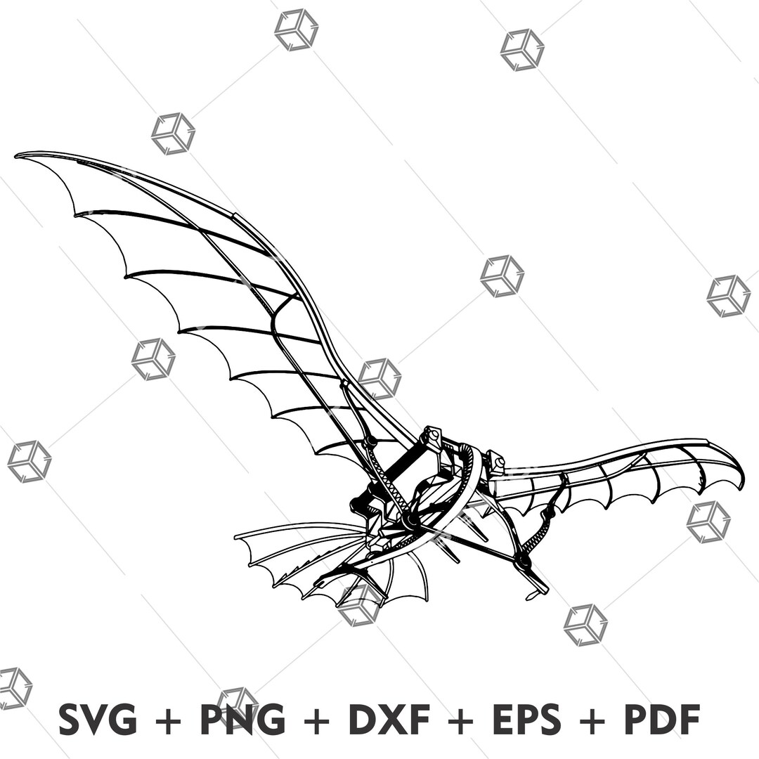 Da Vinci Flying Machine SVG, Leonardo Da Vinci Svg, Da Vinci Flying ...