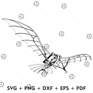 Da Vinci Flying Machine SVG, Leonardo Da Vinci Svg, Da Vinci Flying ...