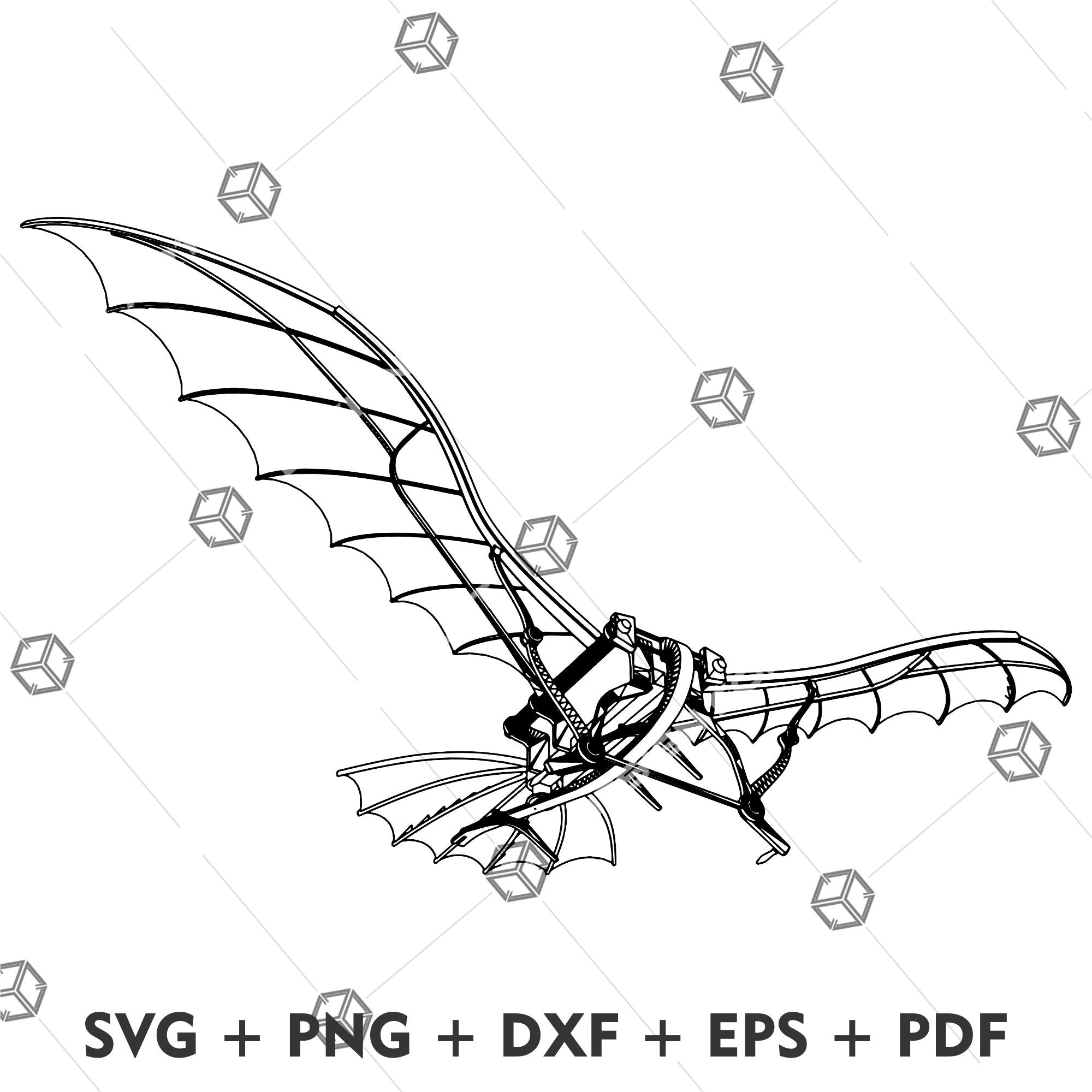 Da Vinci Flying Machine SVG, Leonardo Da Vinci Svg, Da Vinci Flying ...