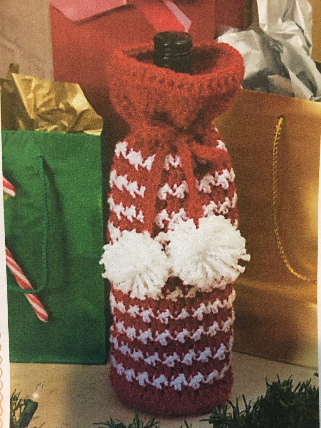 Crochet bouteille de vin sac cadeau, crochet bouteille de vin sac ...