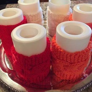 Candle Cozy Knit Cable, Cozy for Candle in Three Colors, Candle Knitted ...