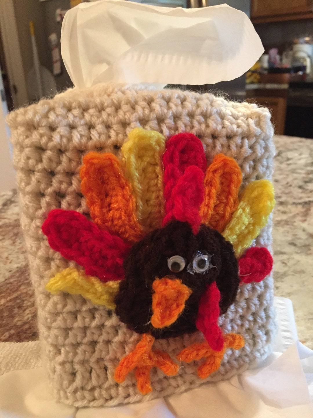 Crochet Turkey Tissue Box Cover, Crochet Turkey Tissue Box Cover ...