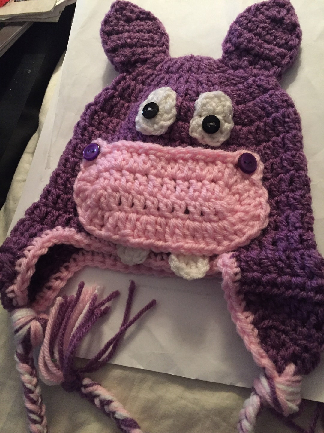 Handmade Fiona Hippo Hat Crochet Hippo Hat Farm Zoo Animal - Etsy